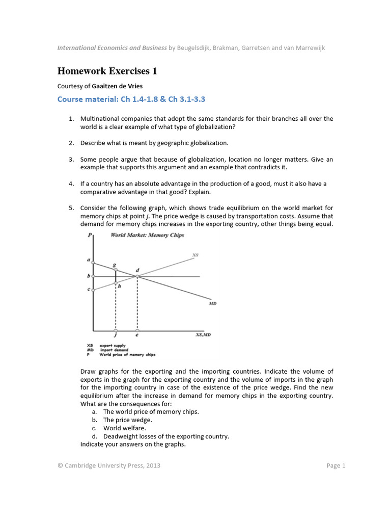 Homework Exercise 1 | PDF | Comparative Advantage | Economics