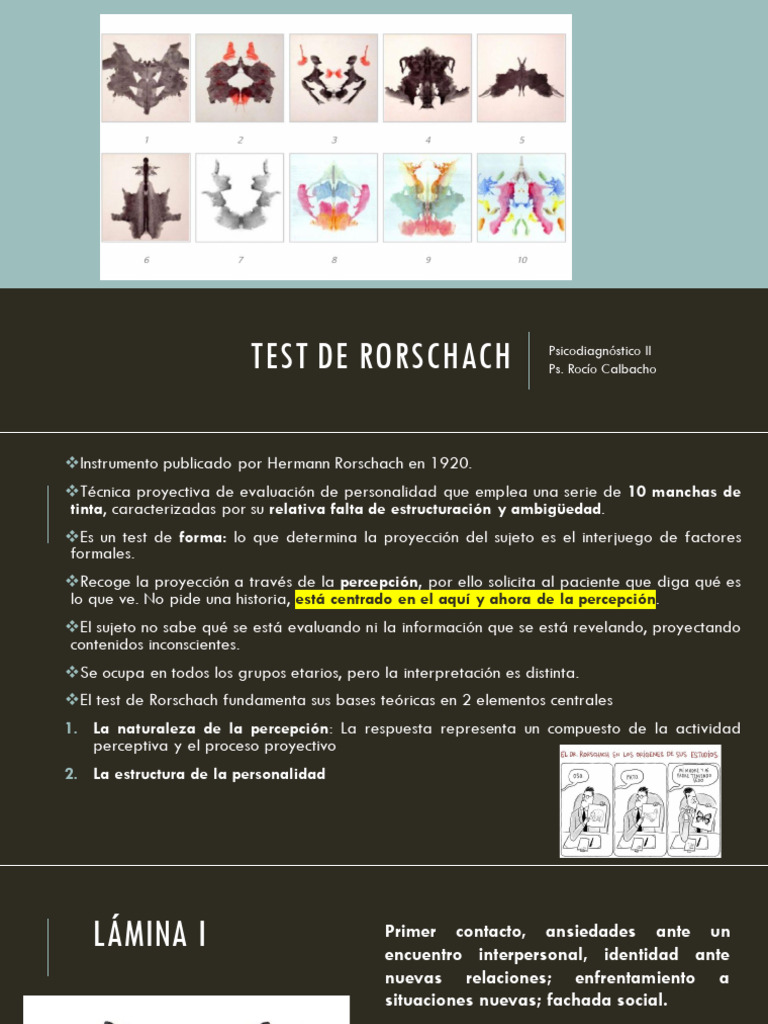 Clase 6 - Rorschach | PDF | Color | Percepción