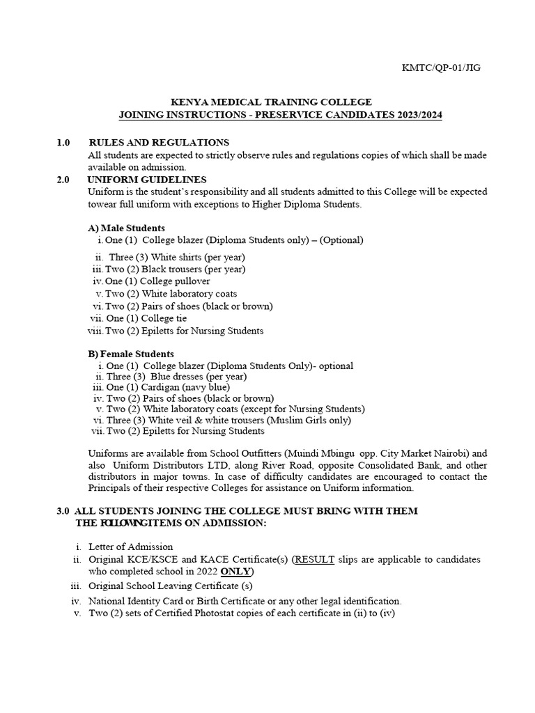 Joining Instructions - 2023-2024 | PDF | Textbook | Identity Document