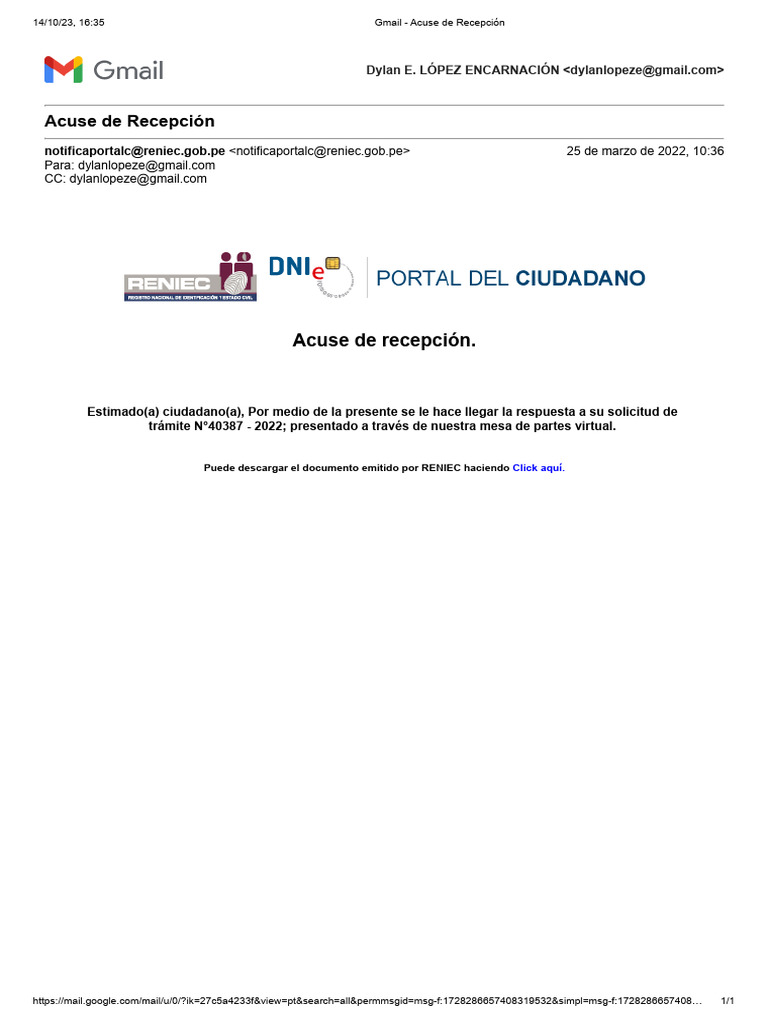 Gmail 25 MAR 2022, 10:36 Hrs. Carta N.° 587-2022. Personal Laboral RENIEC. 56p | PDF | Gobierno ...