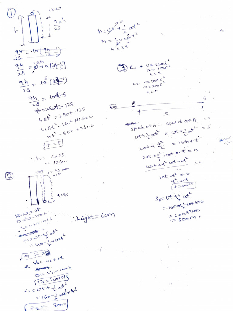 Physics 1d Motion | PDF