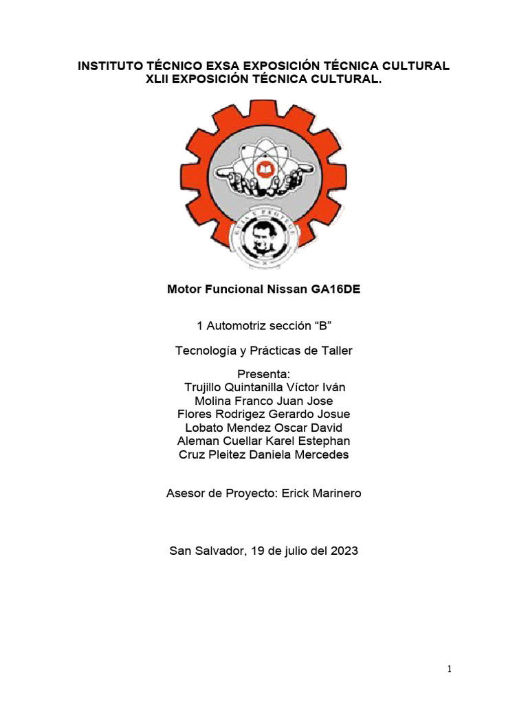 Proyecto Motor Funcional | PDF | Motor de combustión interna | Inyección de combustible