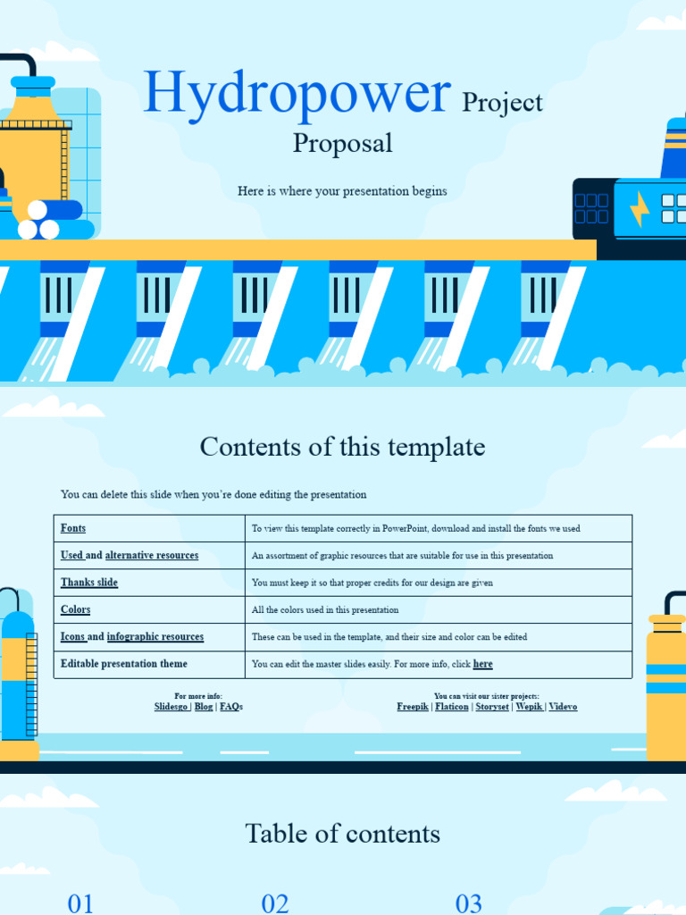 Hydropower Project Proposal by Slidesgo | PDF
