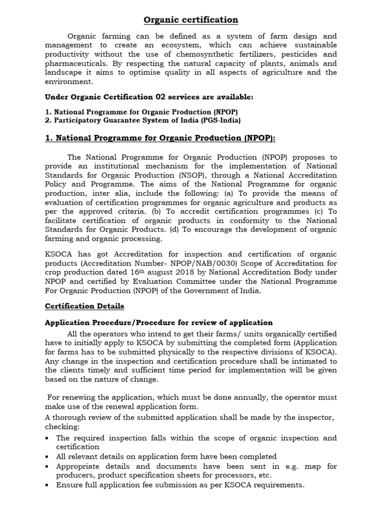 Organic Certification Services | PDF | Organic Farming | Agriculture