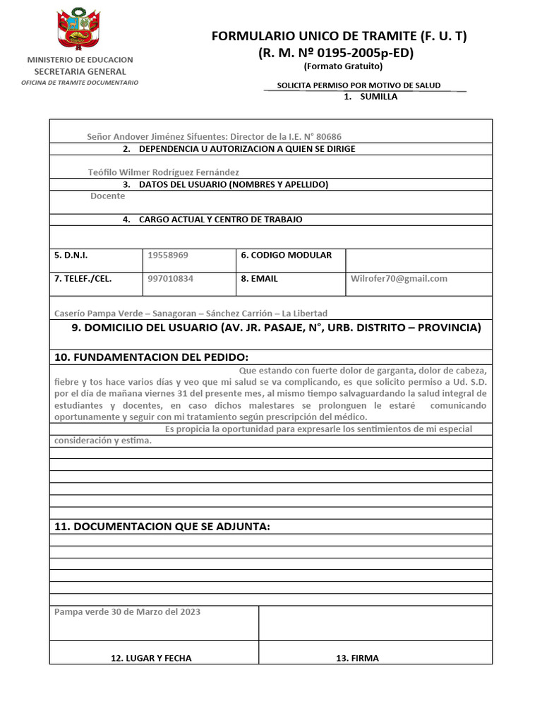 Formato de Solicitud | PDF