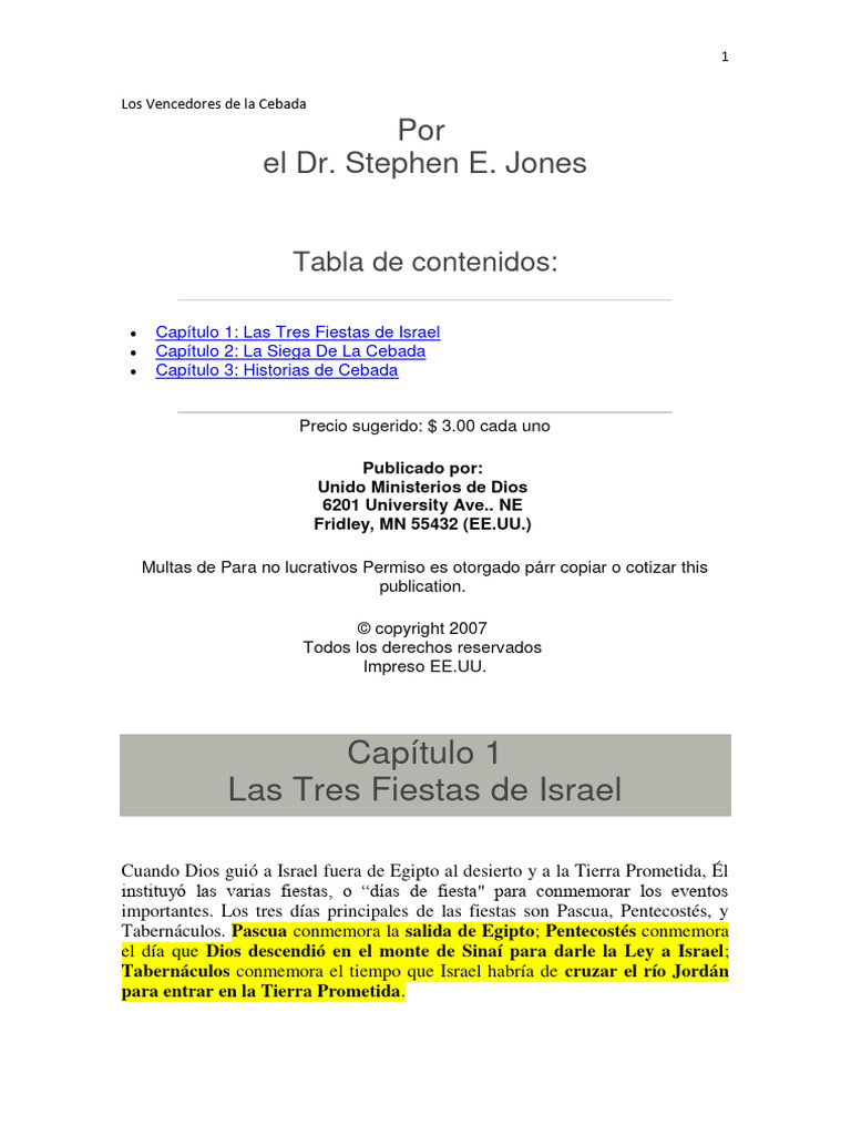 Los Vencedores de La Cebada (Dr. Stephen E. Jones) | PDF