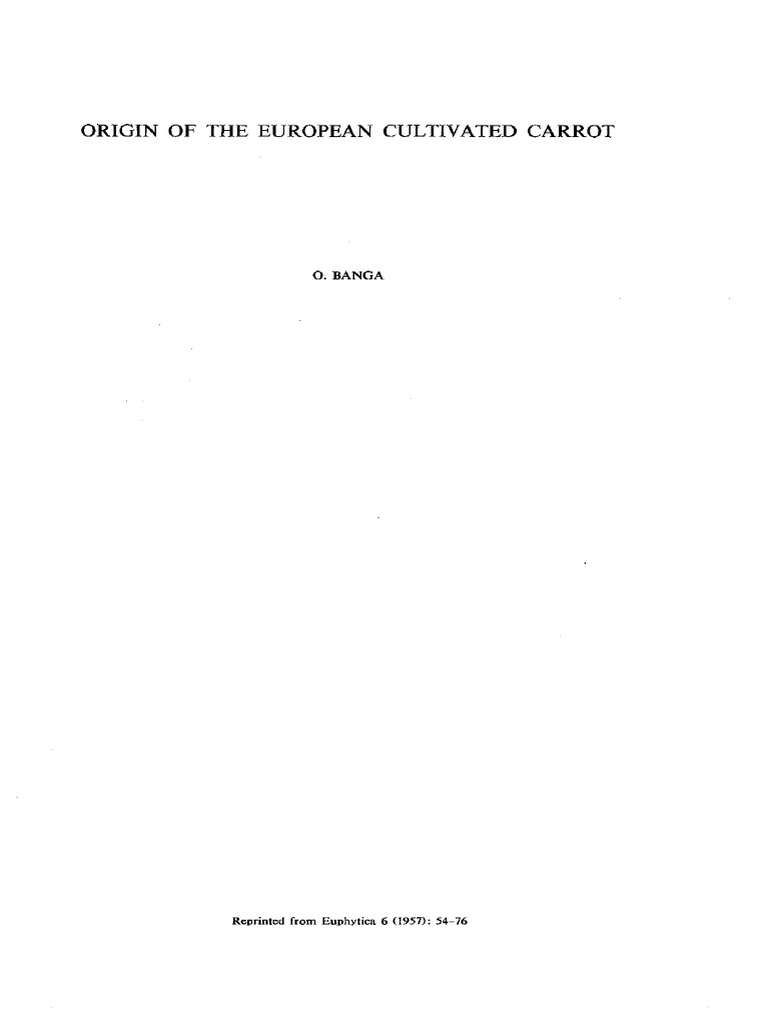 Carrot Origins: European History | PDF | Carrot | Plants