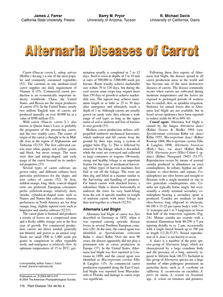 Diseases of Carrot | PDF