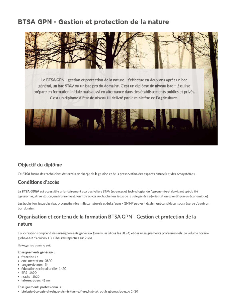 Parcours BTAS GPN | PDF