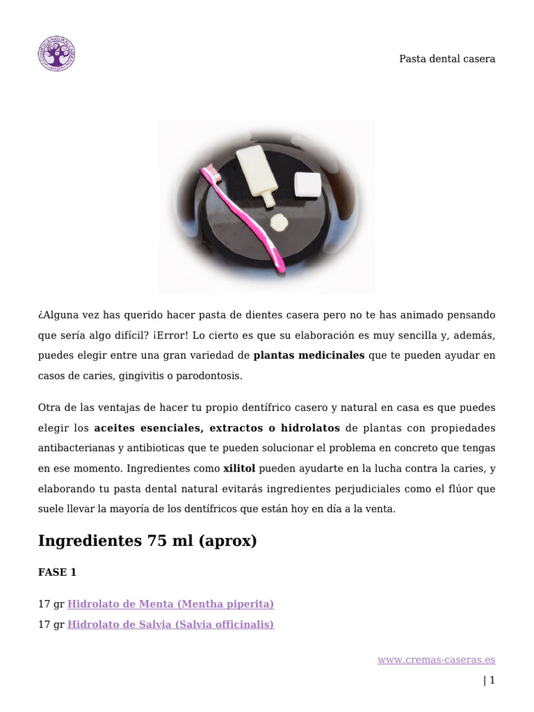 Pasta Dental Casera | PDF | Salud y bienestar