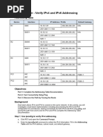 13.2.6 Packet Tracer - Verify IPv4 and IPv6 Addressing | PDF