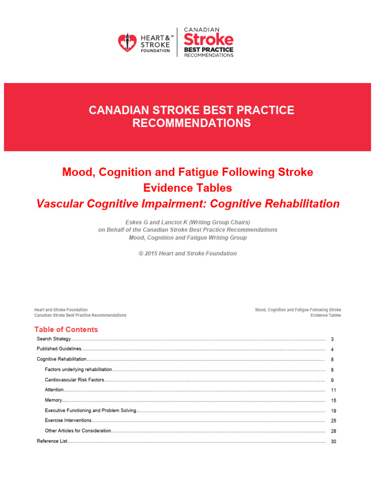 Canadian Stroke Best Practice Recommendations | PDF | Stroke | Physical ... Canadian Stroke Best Practice Recommendations | PDF | Stroke | Physical ...