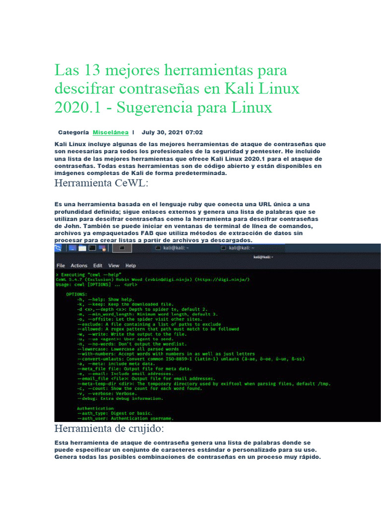 Las 13 Mejores Herramientas para Descifrar Contraseñas en Kali Linux | Descargar gratis PDF ...