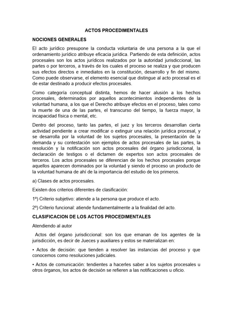 Actos Procedimentales | PDF