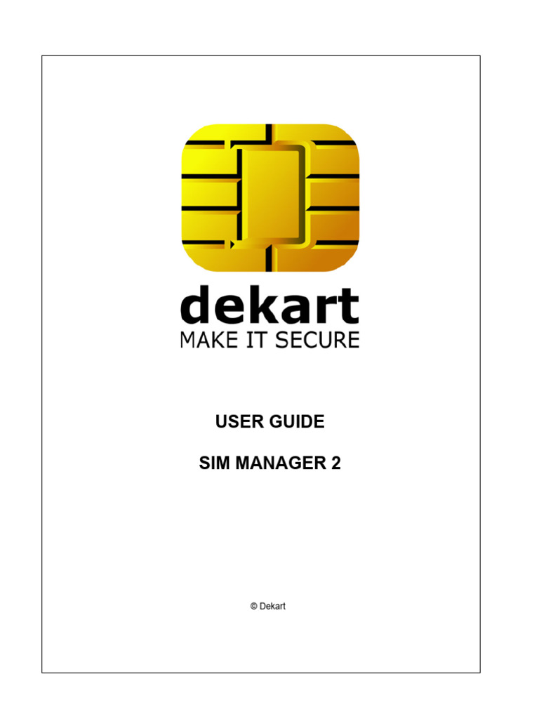 Dekart SIM Manager User Guide | PDF | Public Key Certificate ...