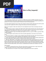 Jeopardy Game Score Sheet | PDF