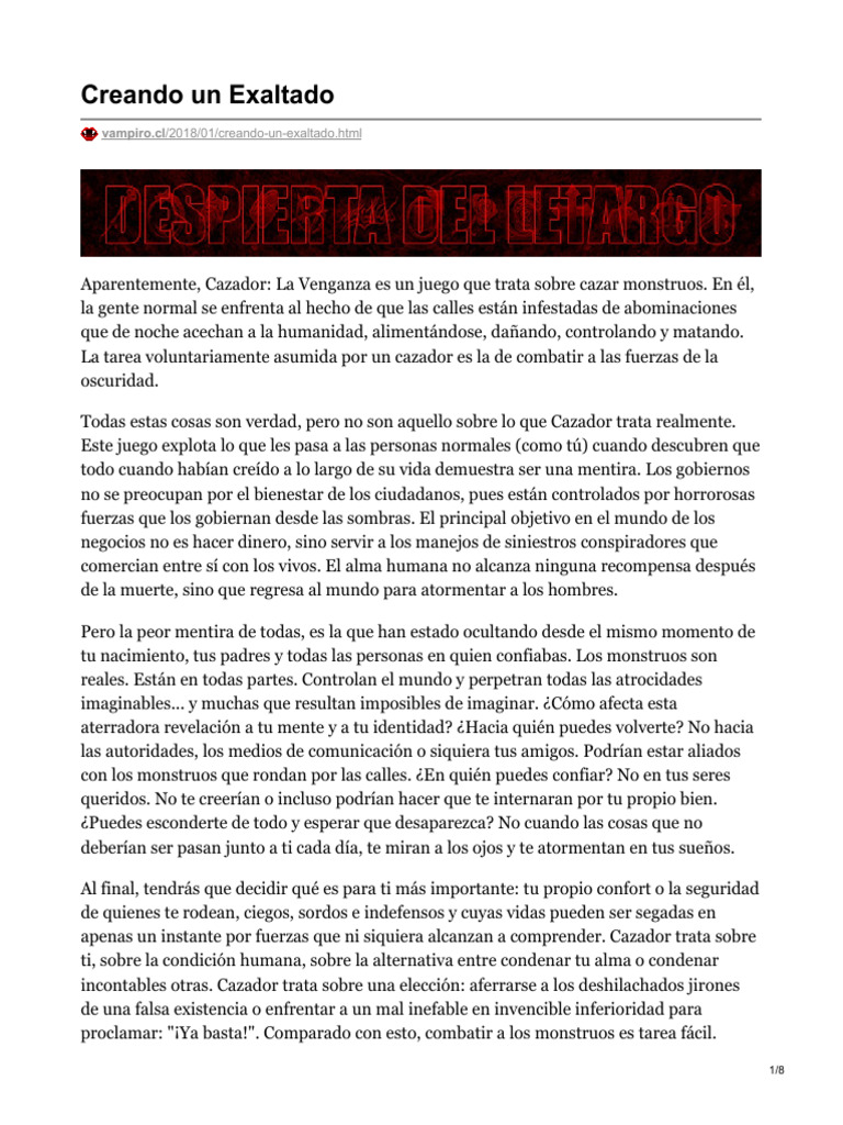 C20 Creando Un Exaltado | PDF | Virtud