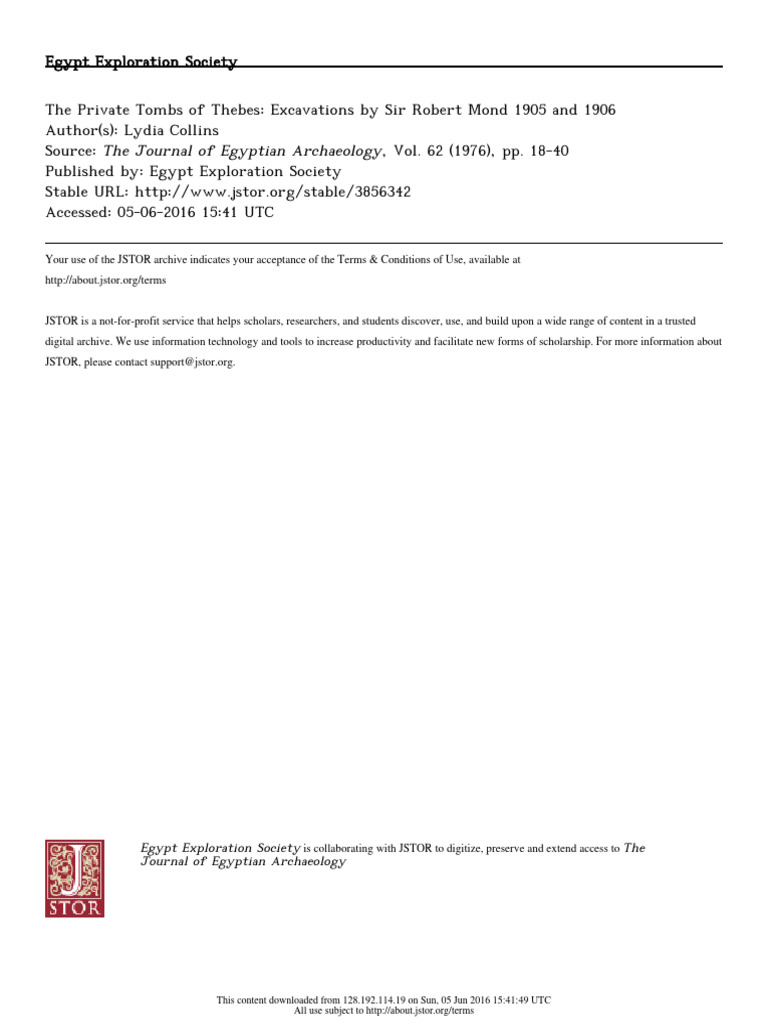 Collins1976 The Private Tombs of Thebes Excavations by Sir Robert Mond ...