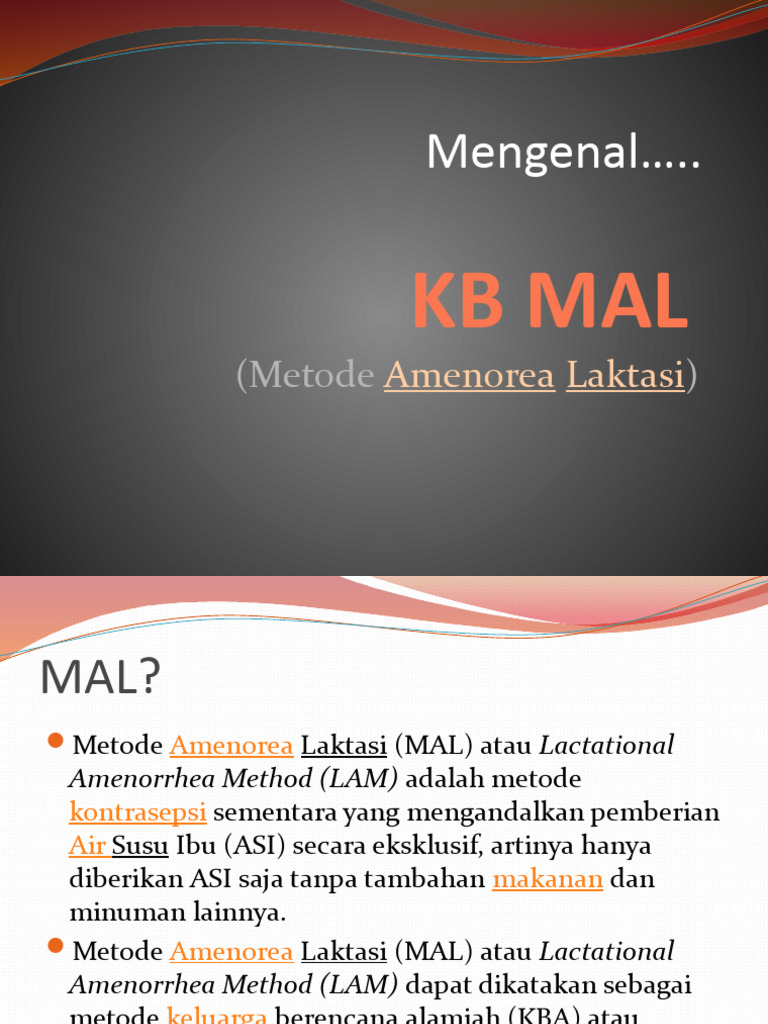 KB Metode Amenore Laktasi Mal | PDF