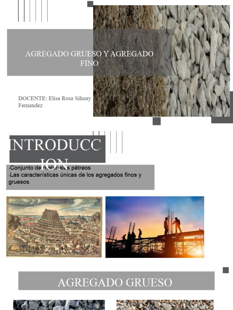 Características de Agregados Finos y Gruesos | PDF | Hormigón | Materiales