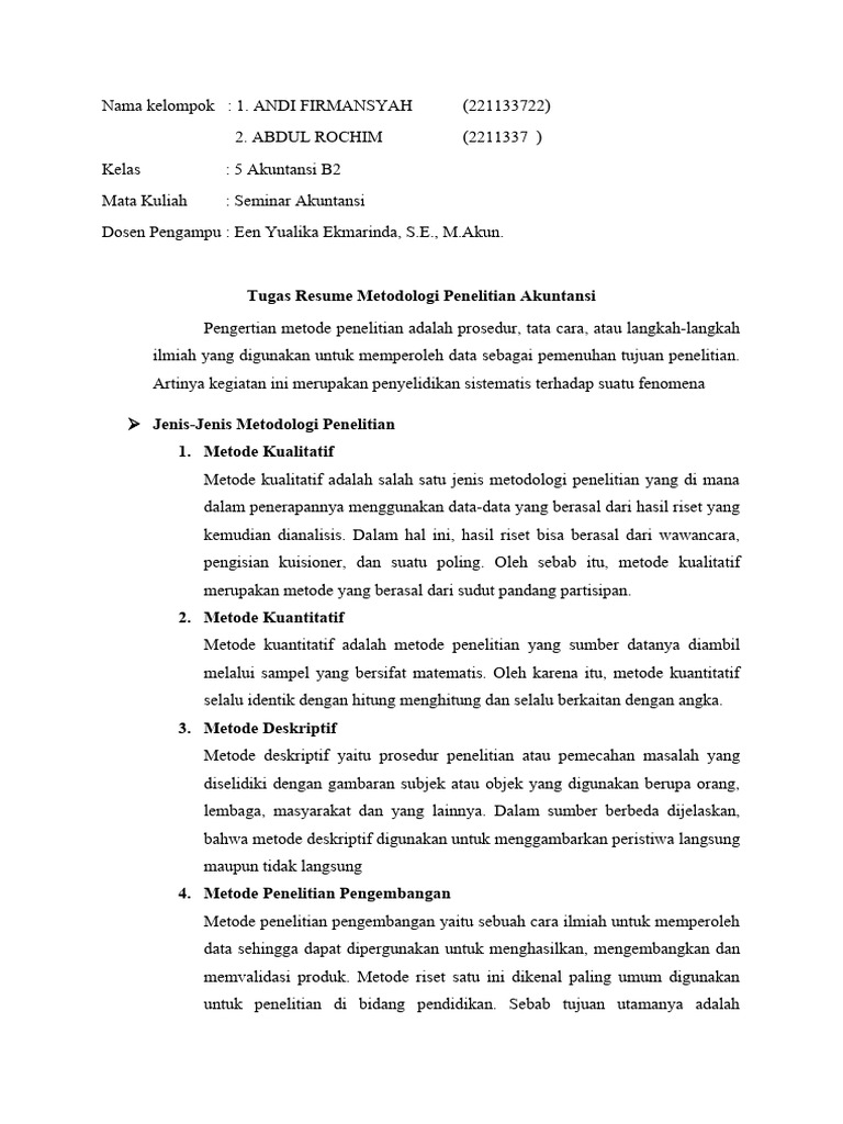 Resume Seminar Akuntansi | PDF | Karier & Perkembangan