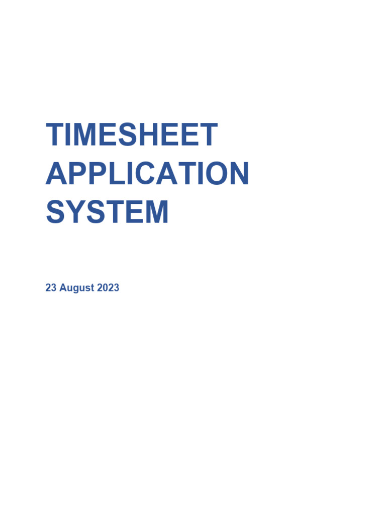 Timesheet Application | PDF | Icon (Computing) | System Software