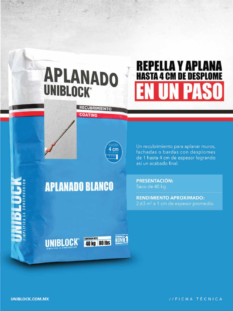 UNIBLOCK Aplanado Ficha Tecnica Final | PDF
