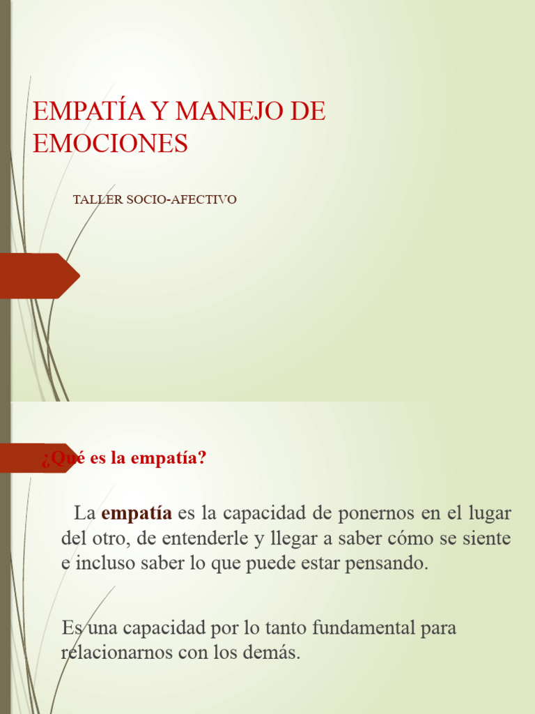 Taller Empatia Pdf Empatía Autoestima