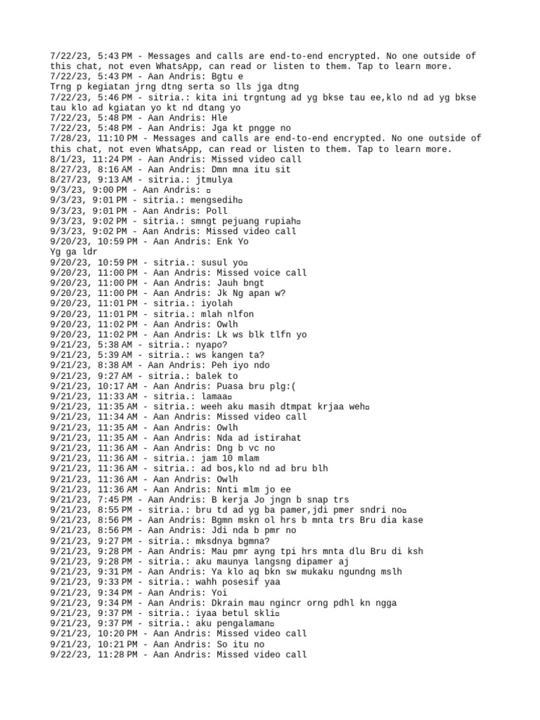 WhatsApp Chat With Aan Andris | PDF