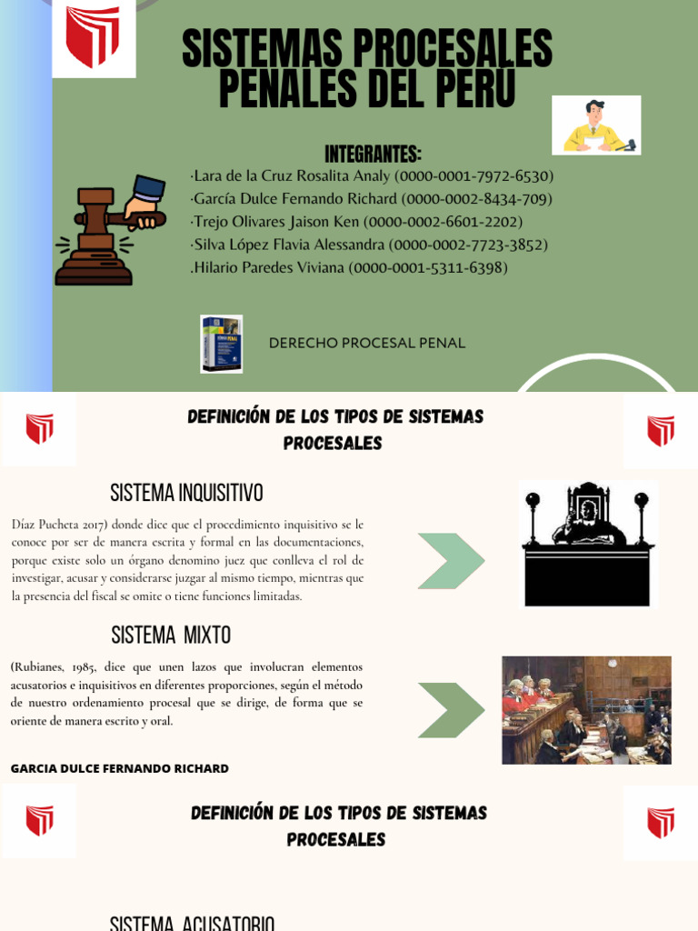 Sistemas Procesales Penales Del Perú: Integrantes | PDF