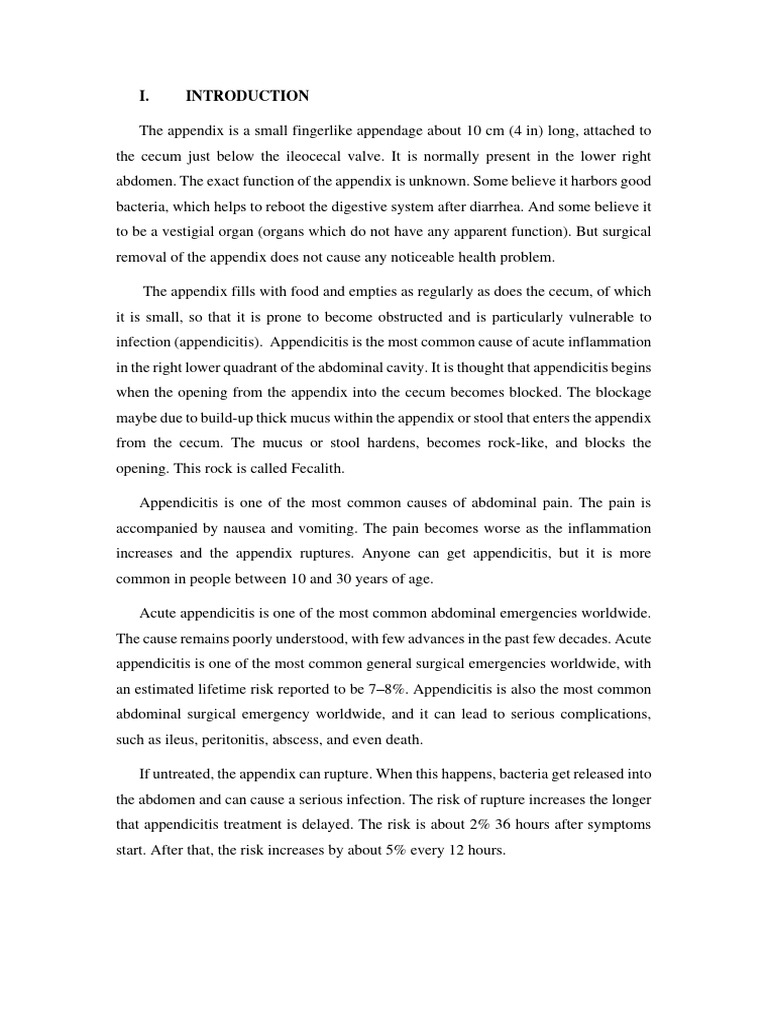 Appendicitis Case Study | PDF | Peritoneum | Clinical Medicine