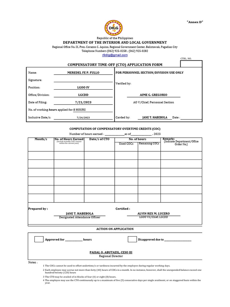 Cto Form | PDF