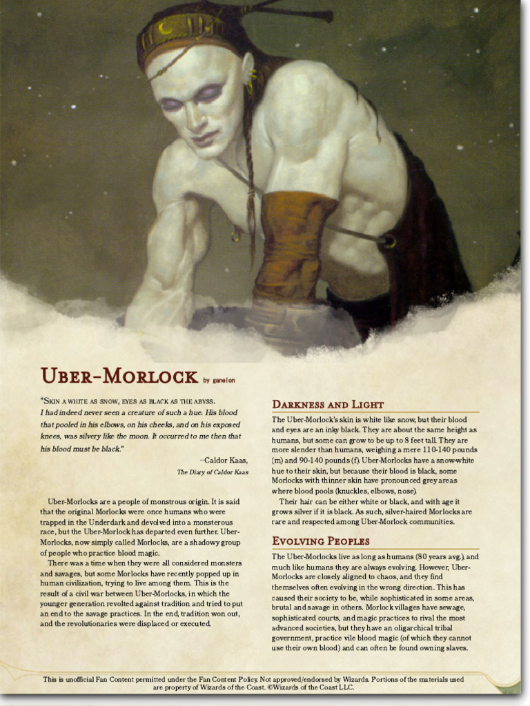 (Race) Uber-Morlock - GM Binder | PDF