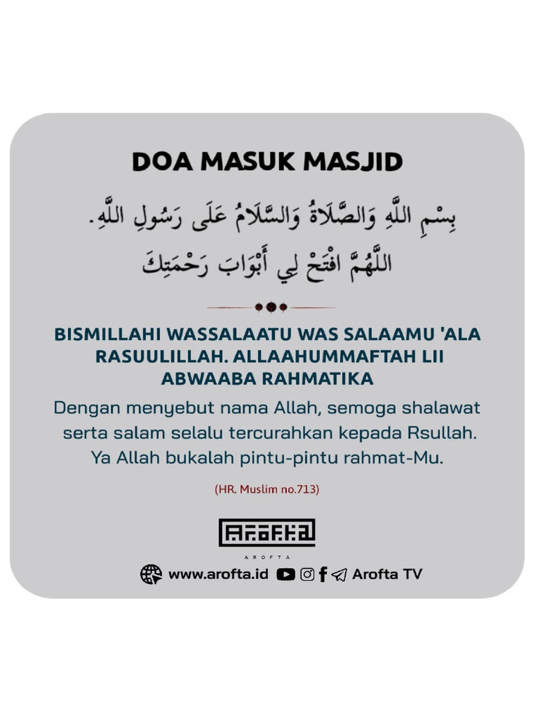 Doa Masuk Masjid Pdf