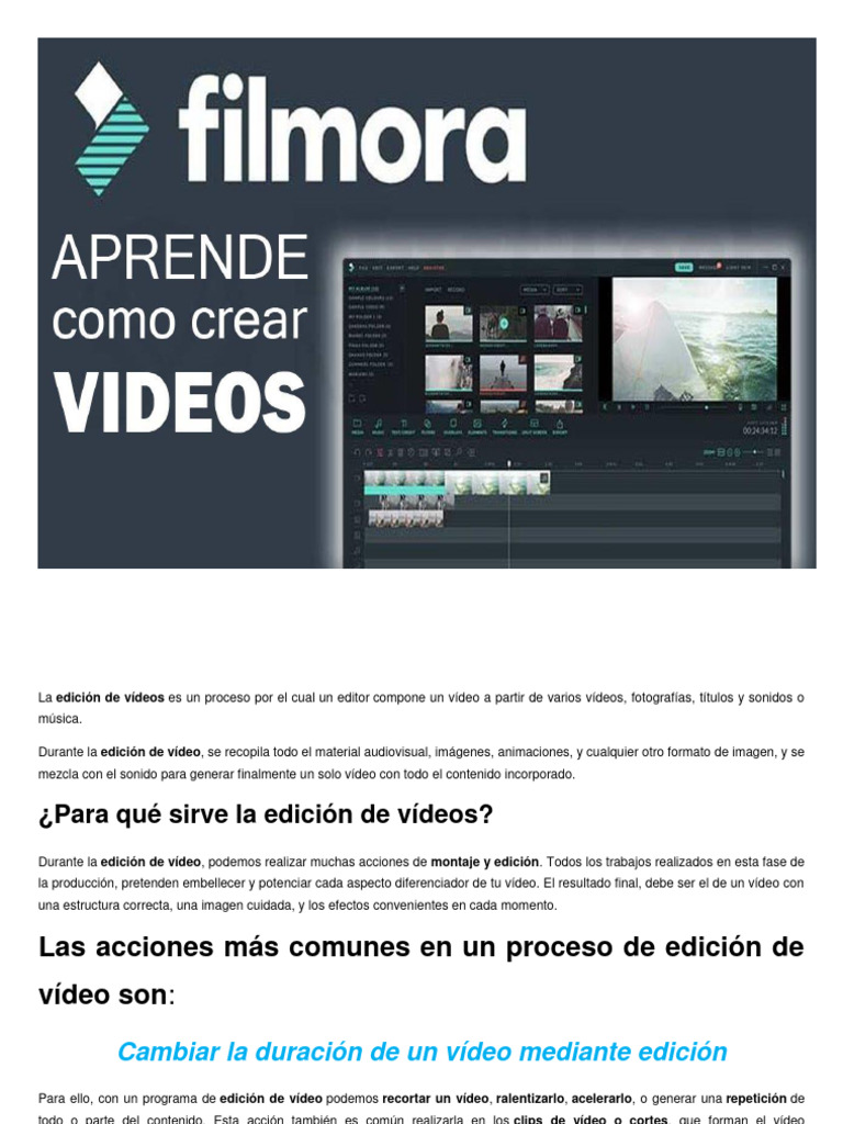 Guia Rapida de Edicion Filmora | PDF