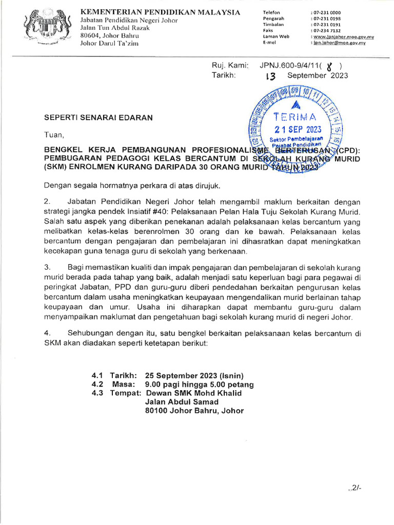 Bengkel Kerja Pembangunan Profesionalisme Berterusan CPD Pembugaran | PDF