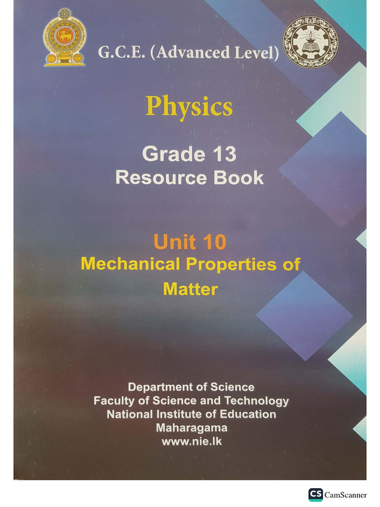Physics Resource Book Unit 10 English Medium | PDF