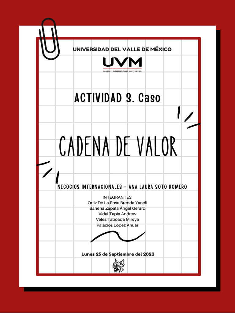 ACTIVIDAD 3. Caso CADENA DE VALOR | PDF | Cadena de valor | Benchmarking