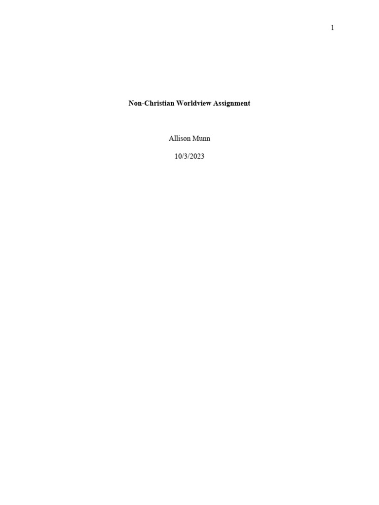 Non Christian Worldview Assignment | PDF | Dharma | Religious Belief ...