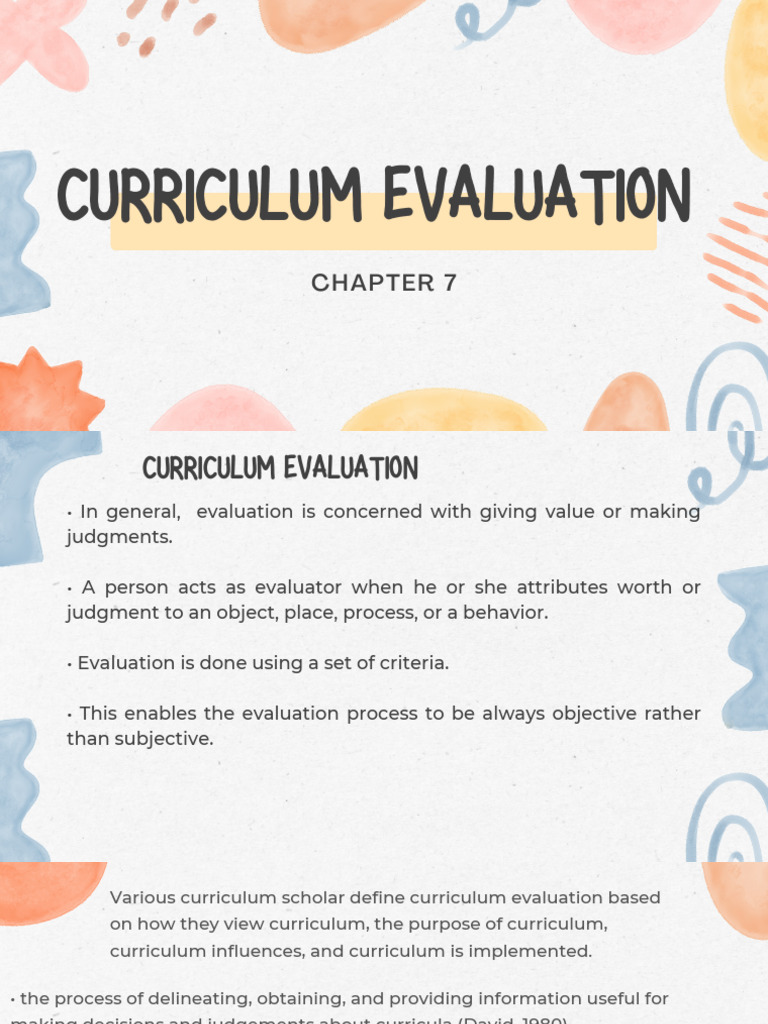 Curriculum Evaluation | PDF | Curriculum | Evaluation