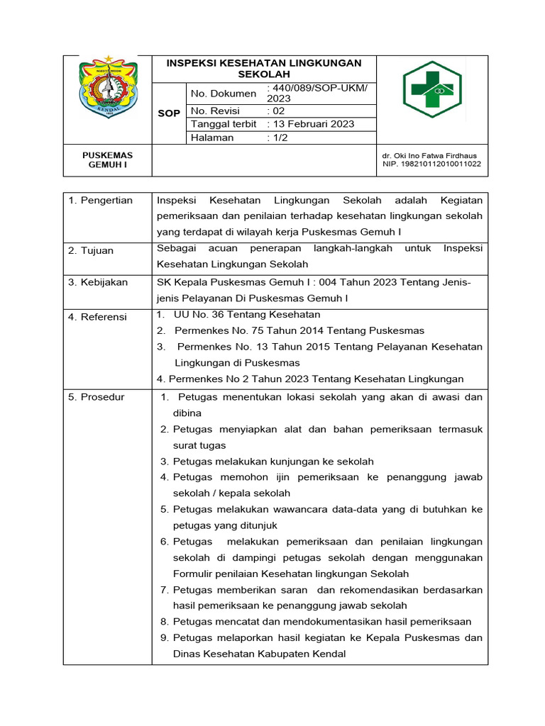 SOP IKL SEKOLAH 2023 (Oke) | PDF