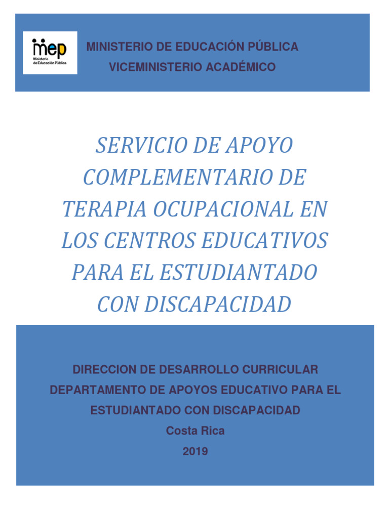 Normativa servicio de apoyo complementario TO | PDF | Terapia ocupacional | Invalidez