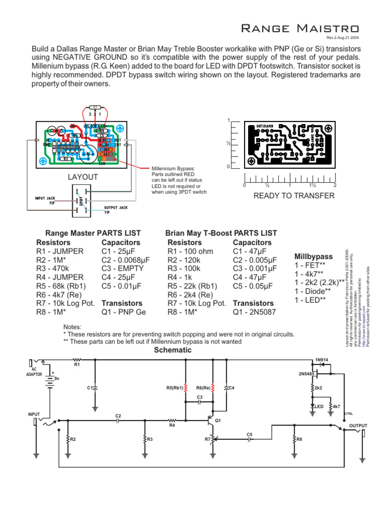 Tonepad Rangemaster | PDF | Electrical Engineering | Electrical Equipment