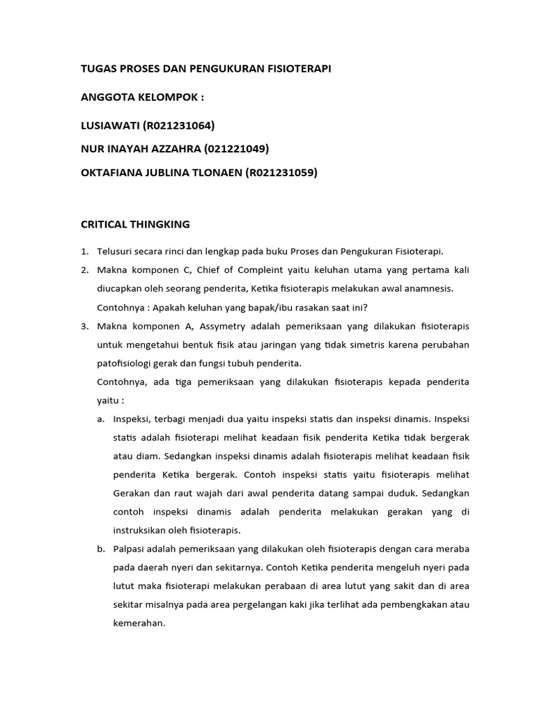 PROSES DAN PENGUKURAN FISIOTERAPI METODE CHARTS | PDF