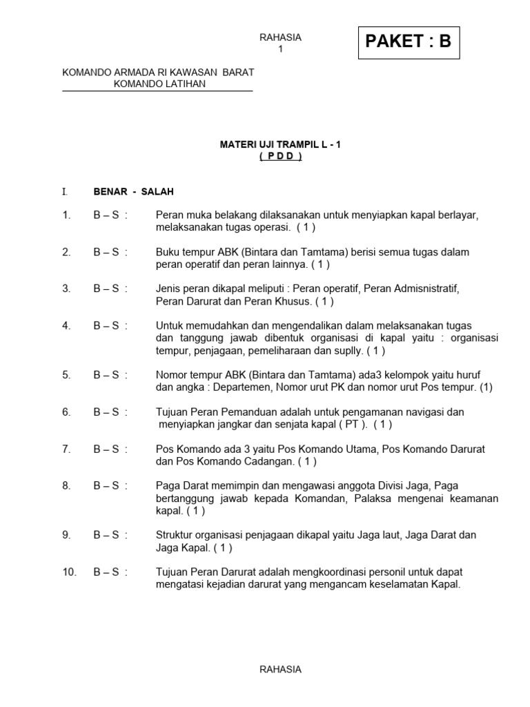 Soal Paket-B PDD | PDF