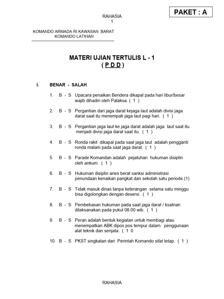 Soal Paket-A PDD | PDF