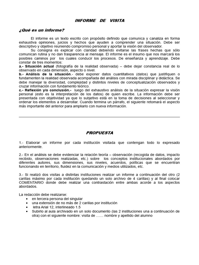 Pautas_informe_de_visitas (1) | PDF