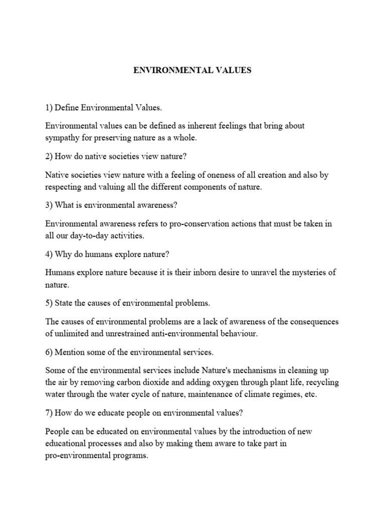 Environmental Values | Download Free PDF | Nature | Environmentalism