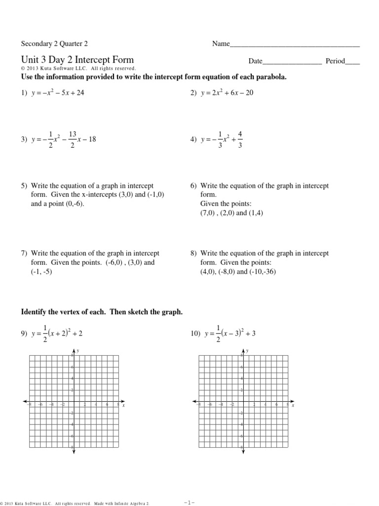 Quadratic Forms Intercept Form Pdf Mathematical Concepts Mathematics