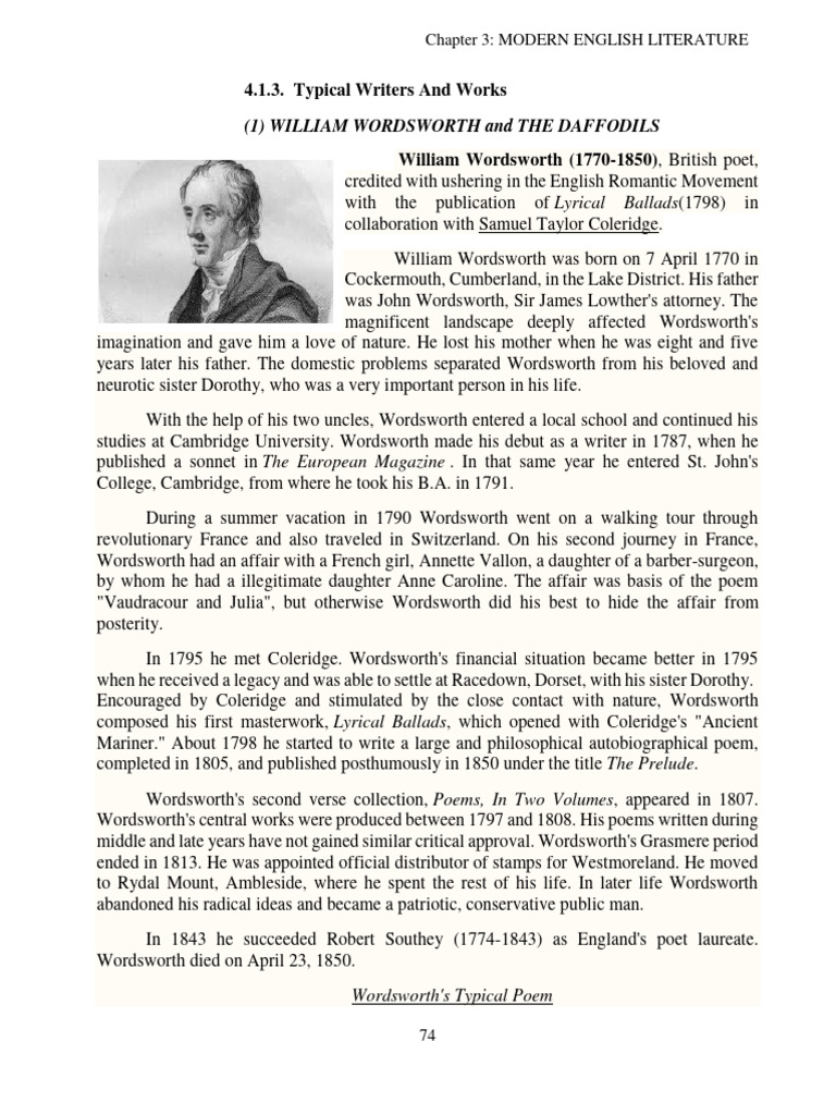 William Wordsworth: A Brief Biography | PDF | William Wordsworth | Poetry